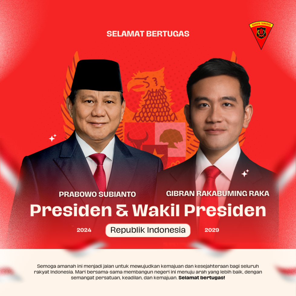 Selamat Bertugas kepada Presiden Dan Wakil Presiden Republik Indonesia ...